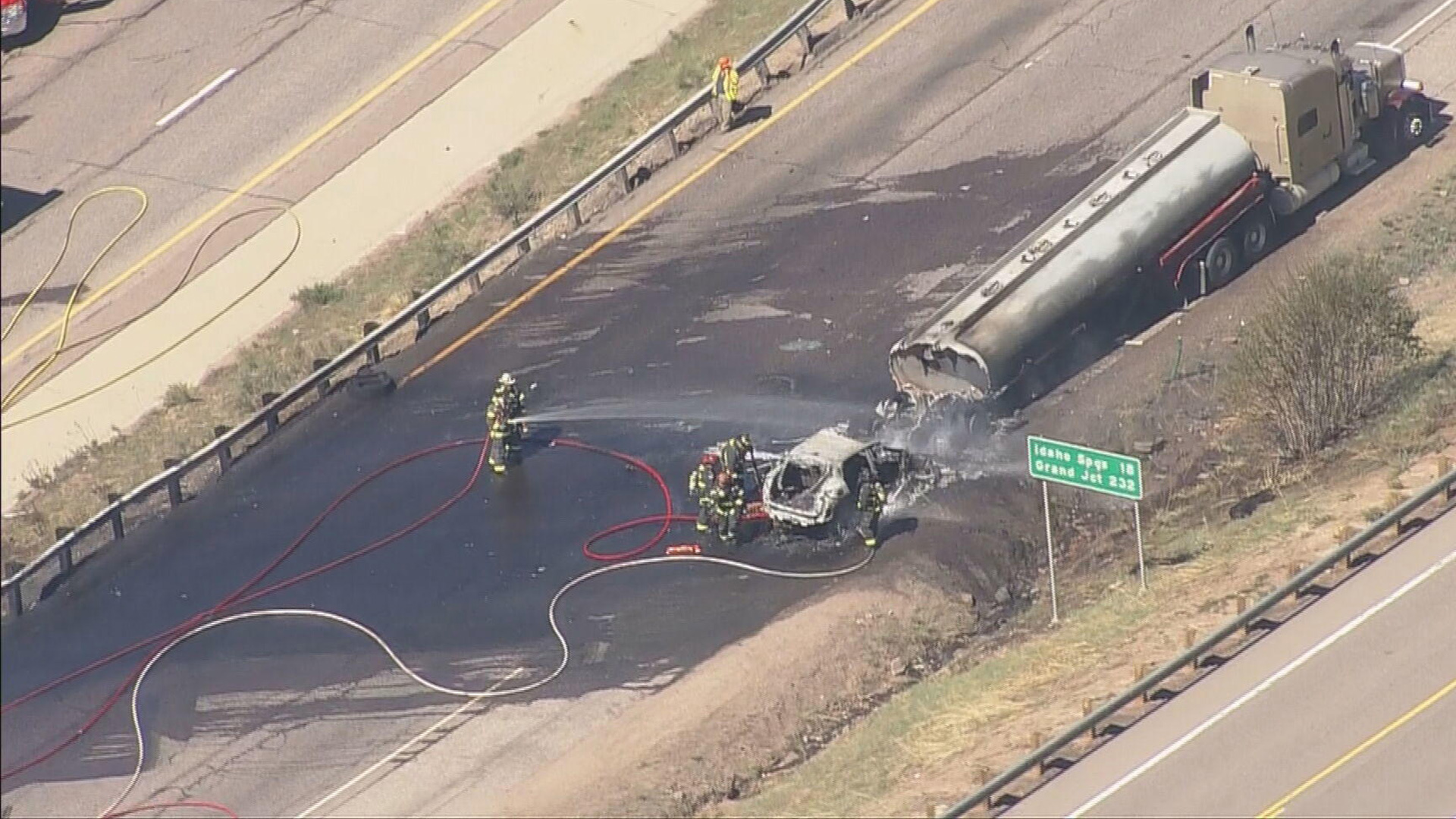 I 70 Tanker Truck Crash In Colorado Causes Huge Backups