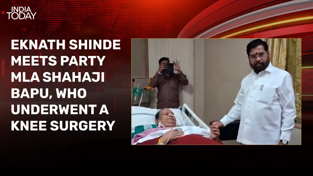 Eknath Shinde Takes Stock Of Party Mla Shahaji Bapus Health At Hospital