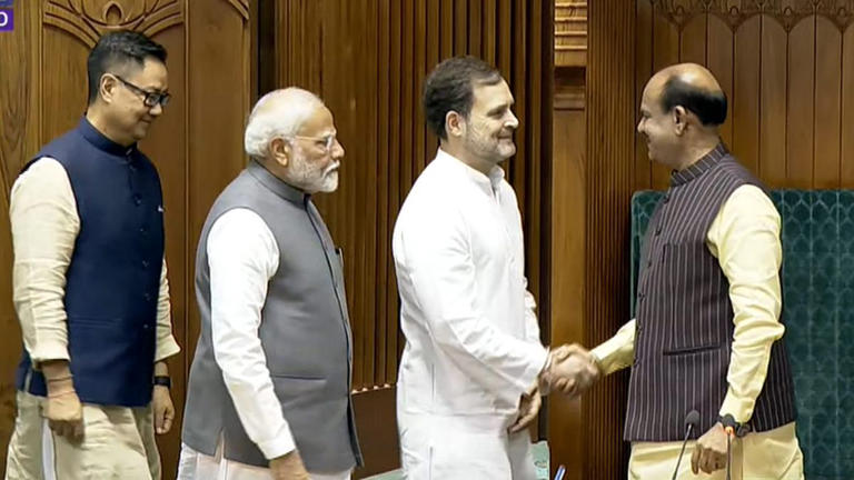 Rahul Gandhi Meets Om Birla Lop Criticises Lok Sabha Speaker For His