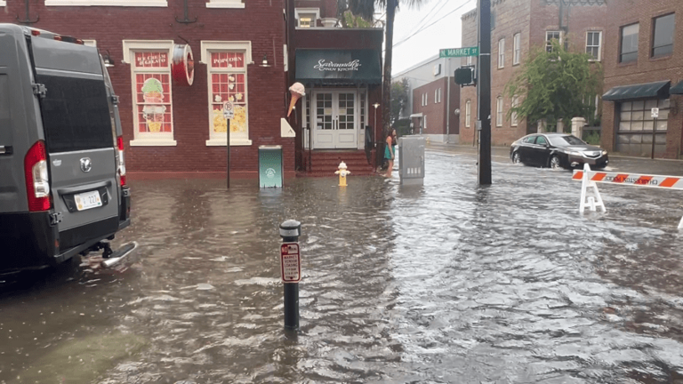 Flooding Closes Several Downtown Roads Monday Afternoon