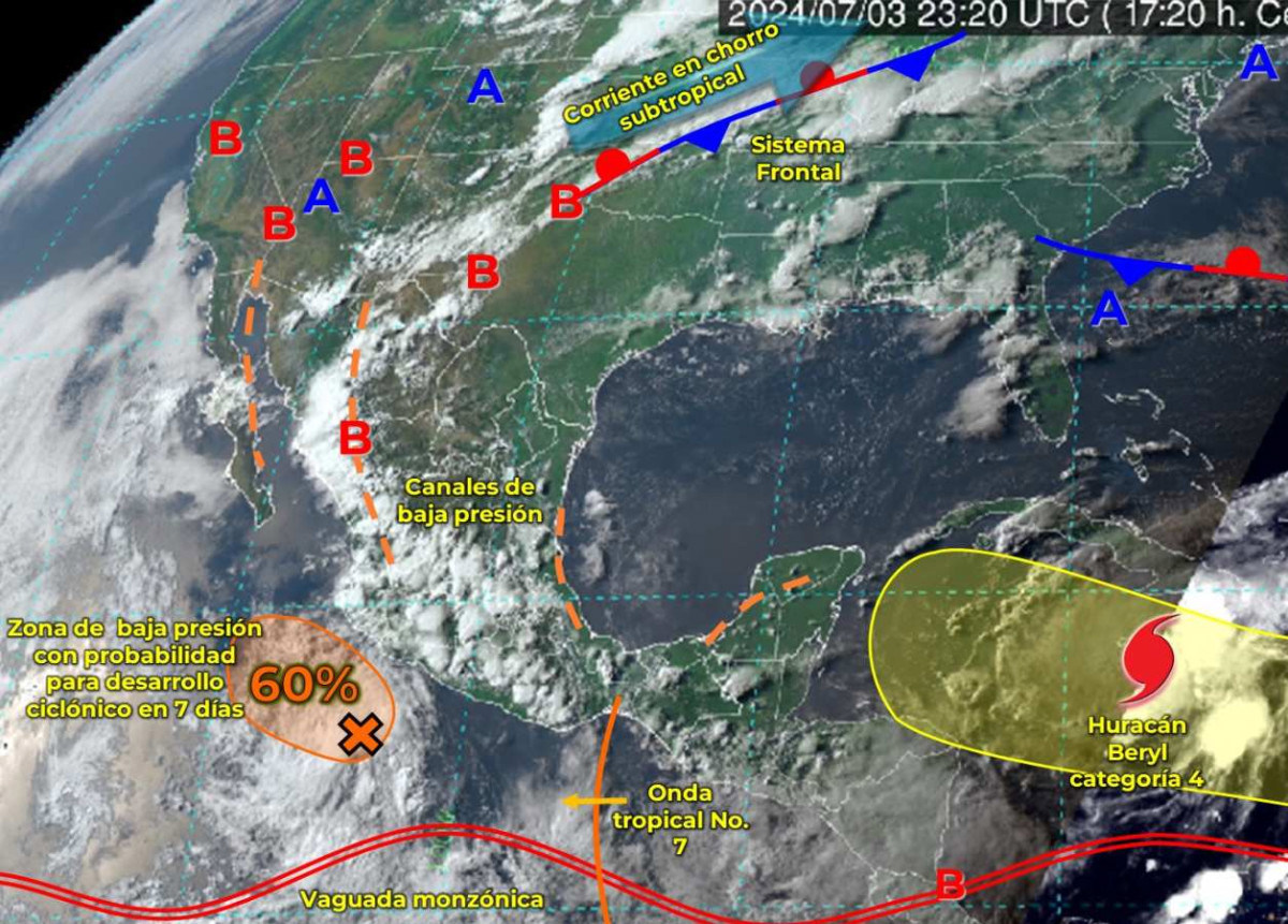 Clima México Hoy 4 De Julio De 2024 Beryl Y Zona De Baja Presión