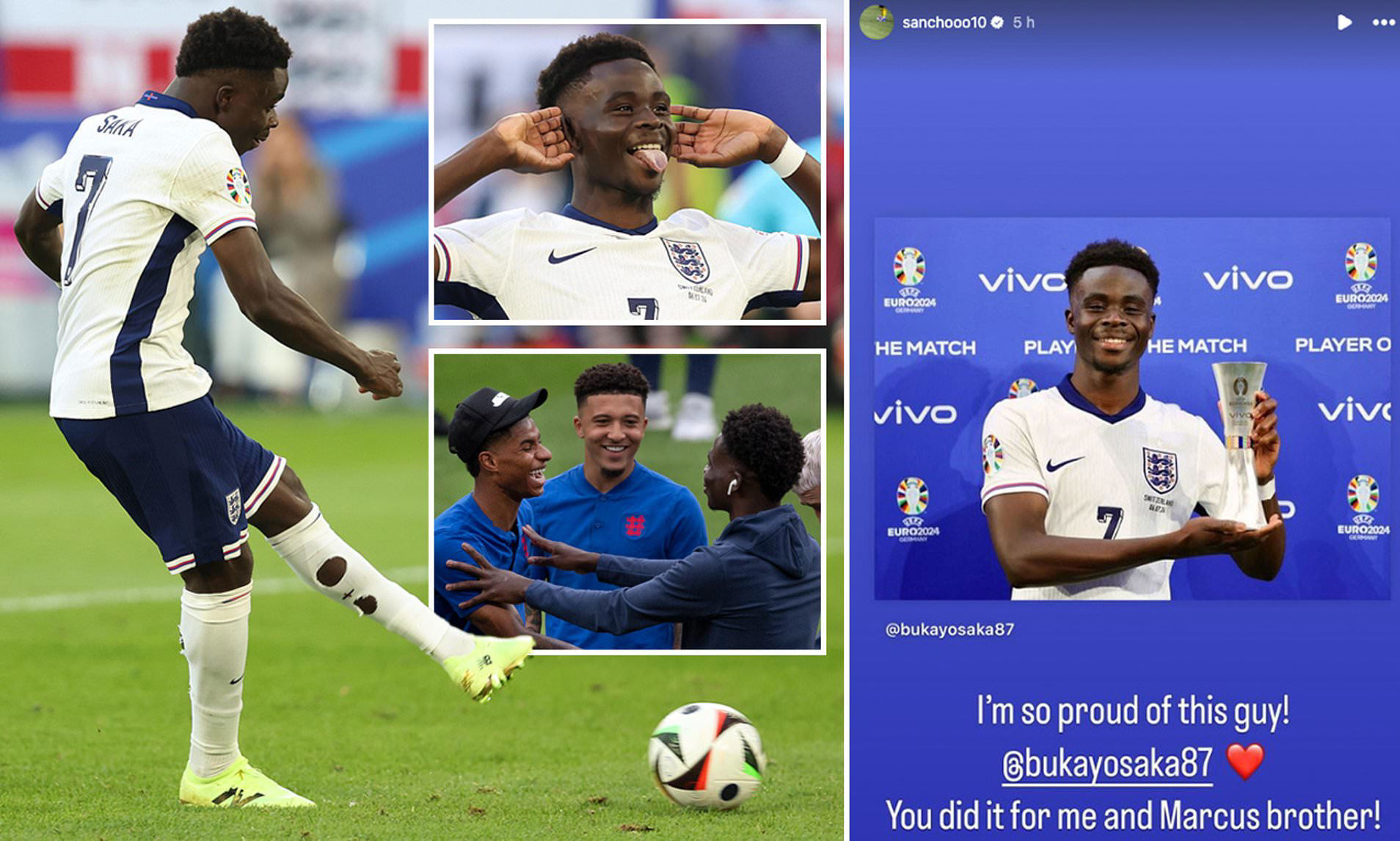 Jadon Sancho Shares Heartwarming Message To Bukayo Saka After England