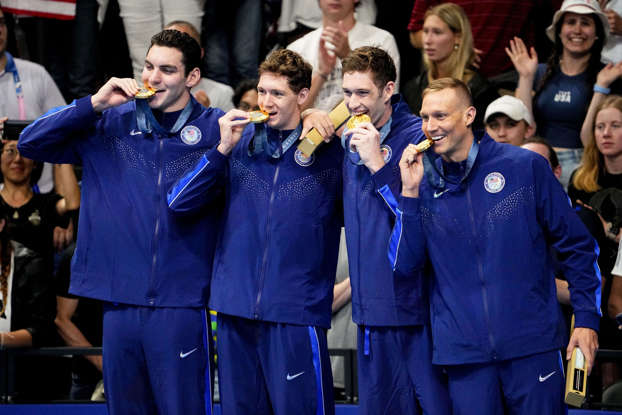 Usa Wins Mens 4x100 Freestyle Relay For First Gold Of Paris Olympics