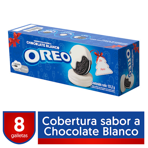 Galletas Oreo Tipo Sandwich Cobertura Chocolate Blanco 131 Gr X 8 Und