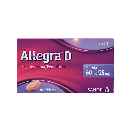 Allegra D Fexofenadina Fenilefrina 60mg25mg Sanofi Caja X 10 Tabletas