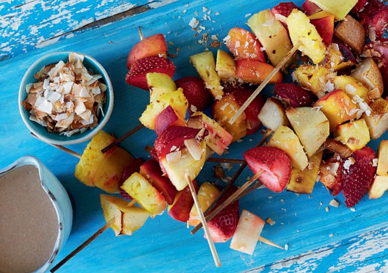 Recipe Grilled Fruit Skewers With Chocolate Dip