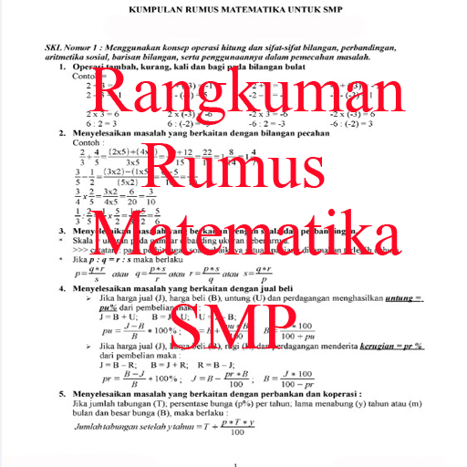 Rangkuman Rumus Matematika Smp Kelas 7 8 9 Bagikan Kelas