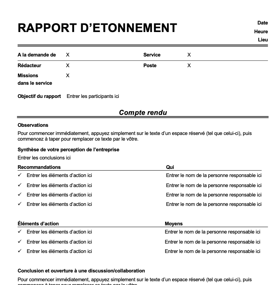 4 Modèles De Rapport Détonnement à Télécharger Word Excel Ppt