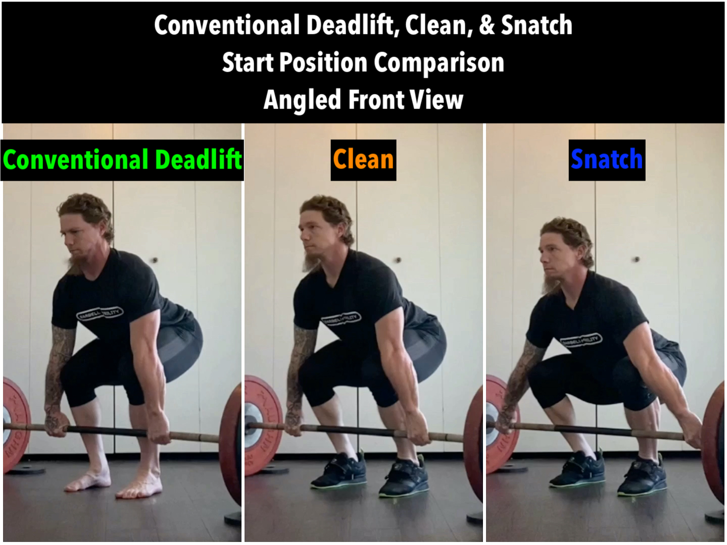 Start Position Snatch And Clean Vs Conventional Deadlift The Visual