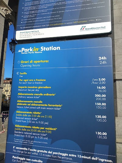 Parcheggio Torino Porta Nuova Parkinstation Turin Location Map