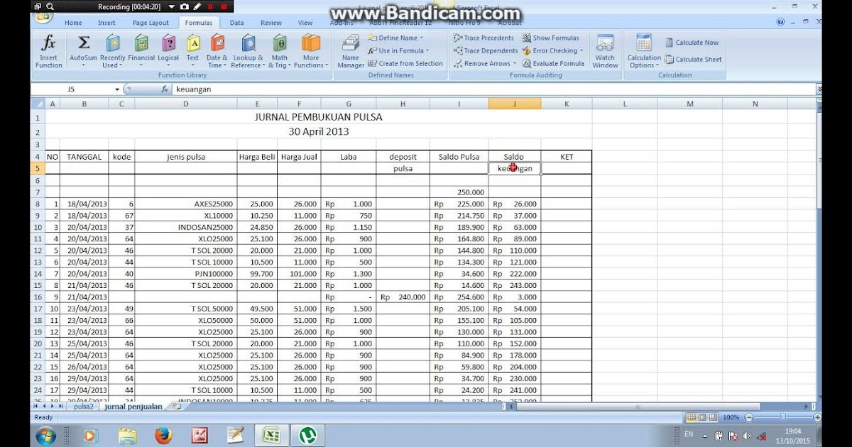 Contoh Tabel Perhitungan Excel Microsoft Otosection Riset