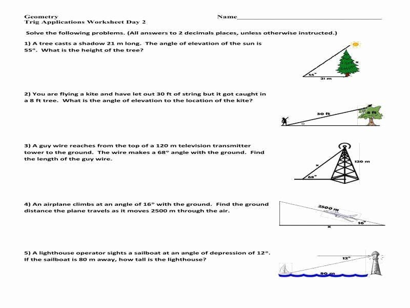 Applications Of Trig Worksheet 1 Answer Key Smarterinspire