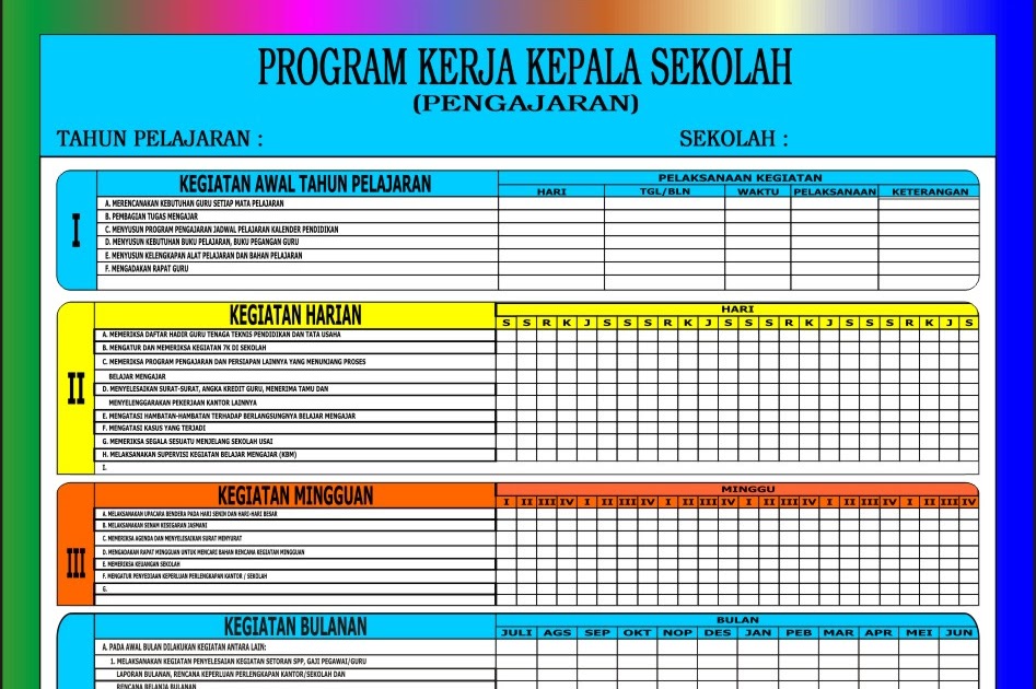 Contoh Program Kerja Kepala Sekolah Tk Contoh Program Kerja Wakil