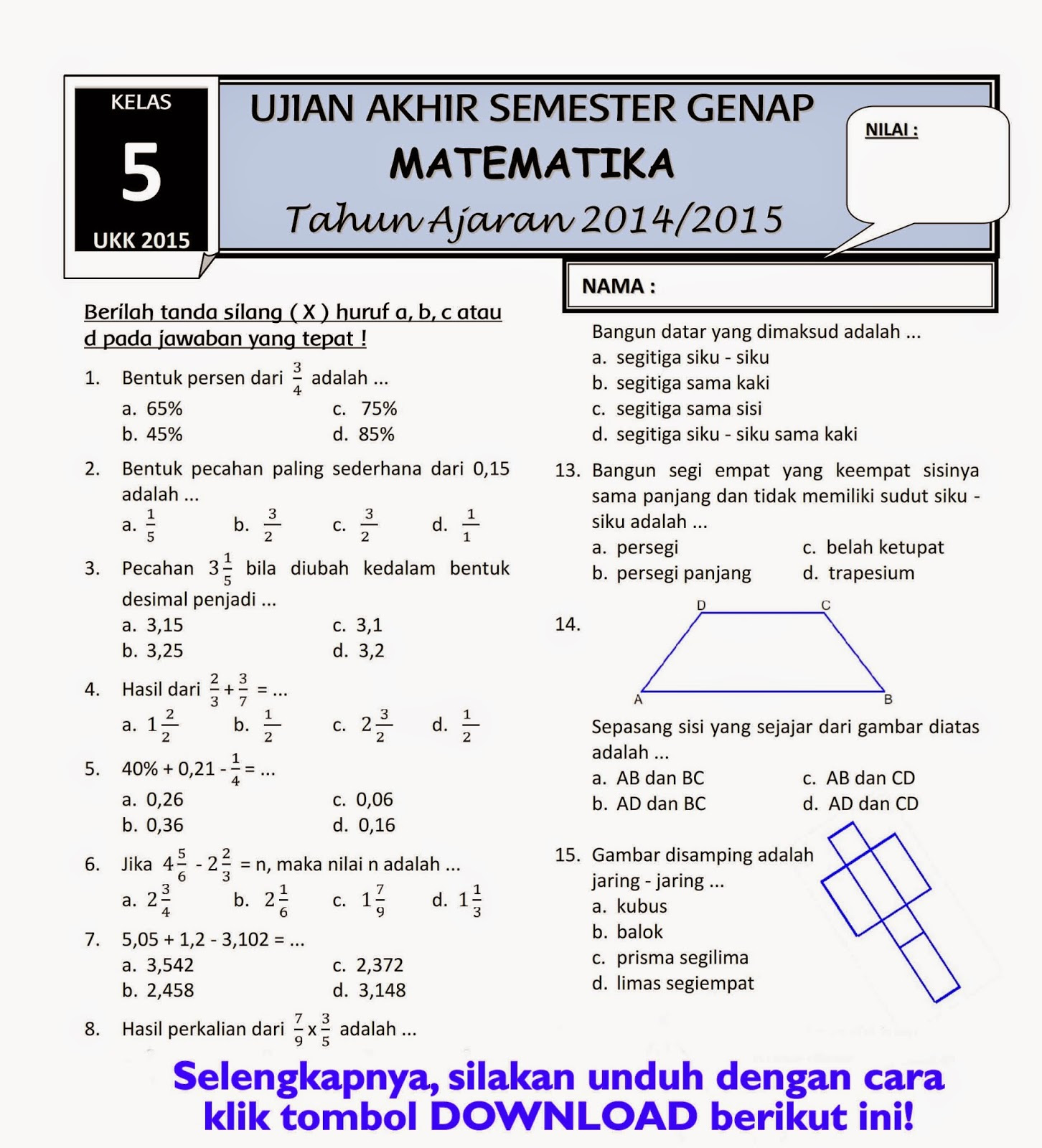 Soal Ipa Kelas 8 Semester 2 Homecare24