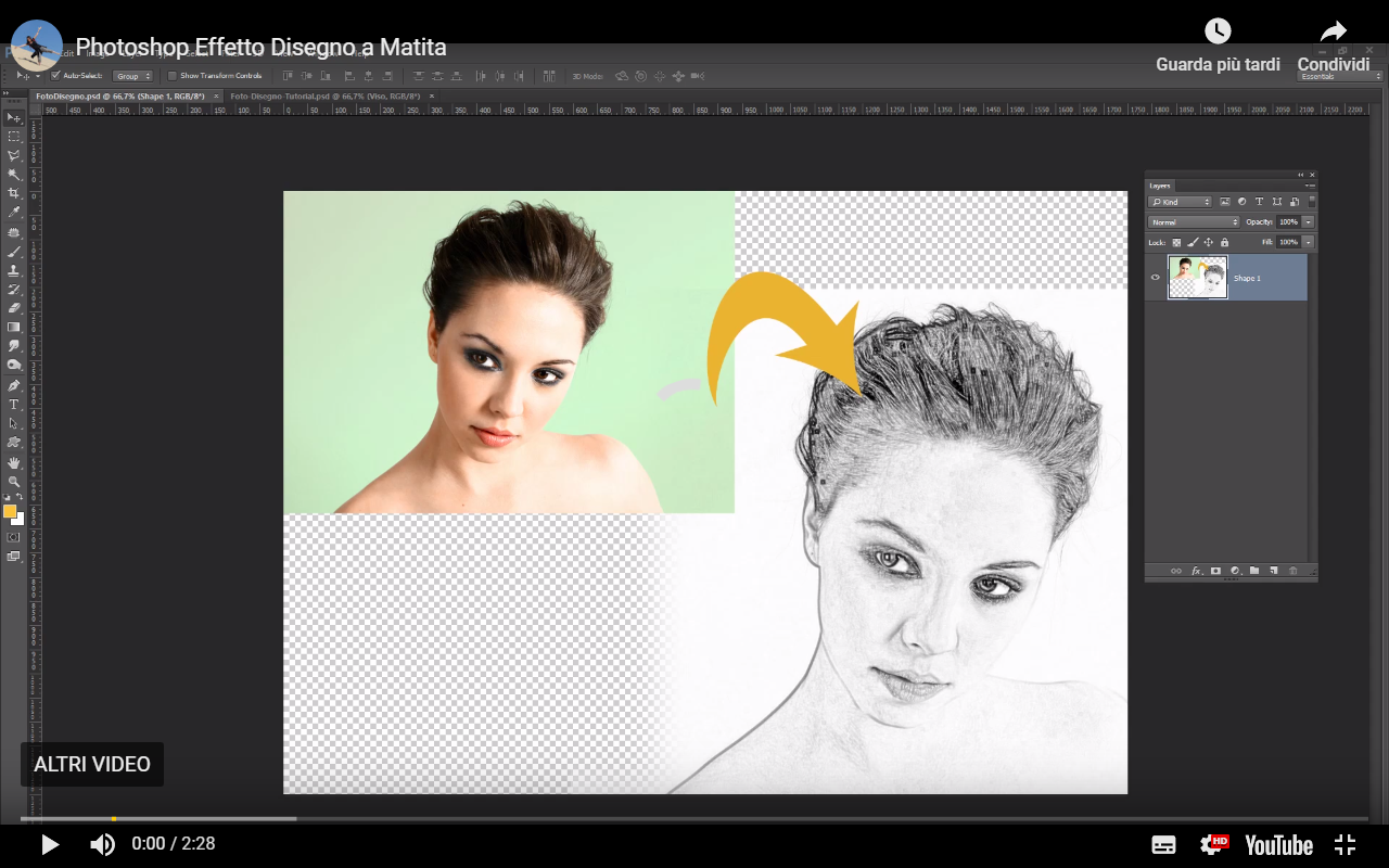 Colpi Image Photoshop Trasformare Foto In Disegno A M