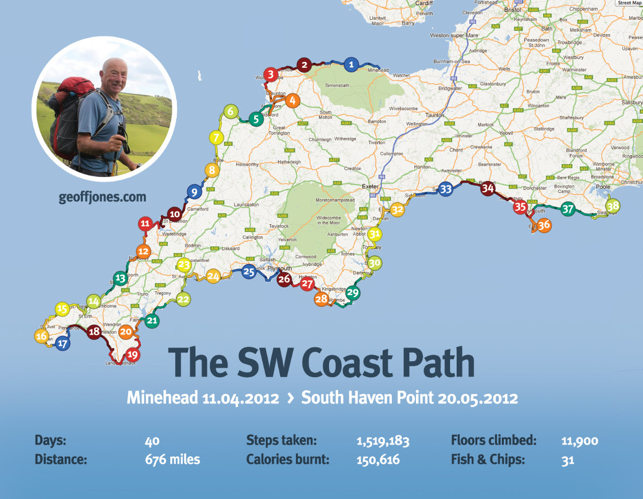 South West Coastal Path Map Gadgets 2018