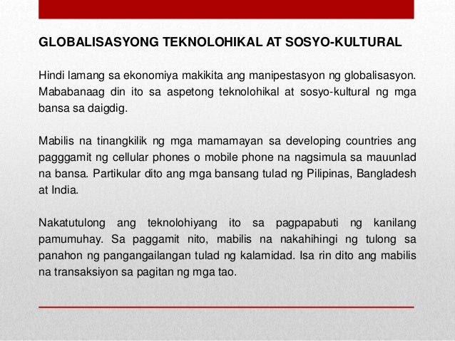 Ano Ang Kahulugan Ng Globalisasyong Politikal