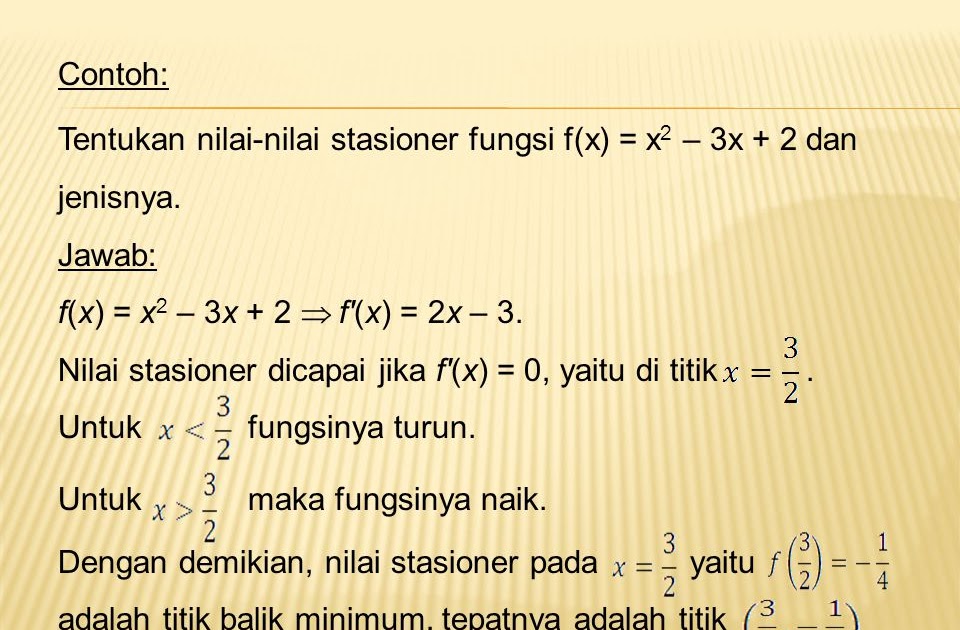 Kumpulan Contoh Soal Titik Stasioner Turunan Fungsi Trigonometri Dan