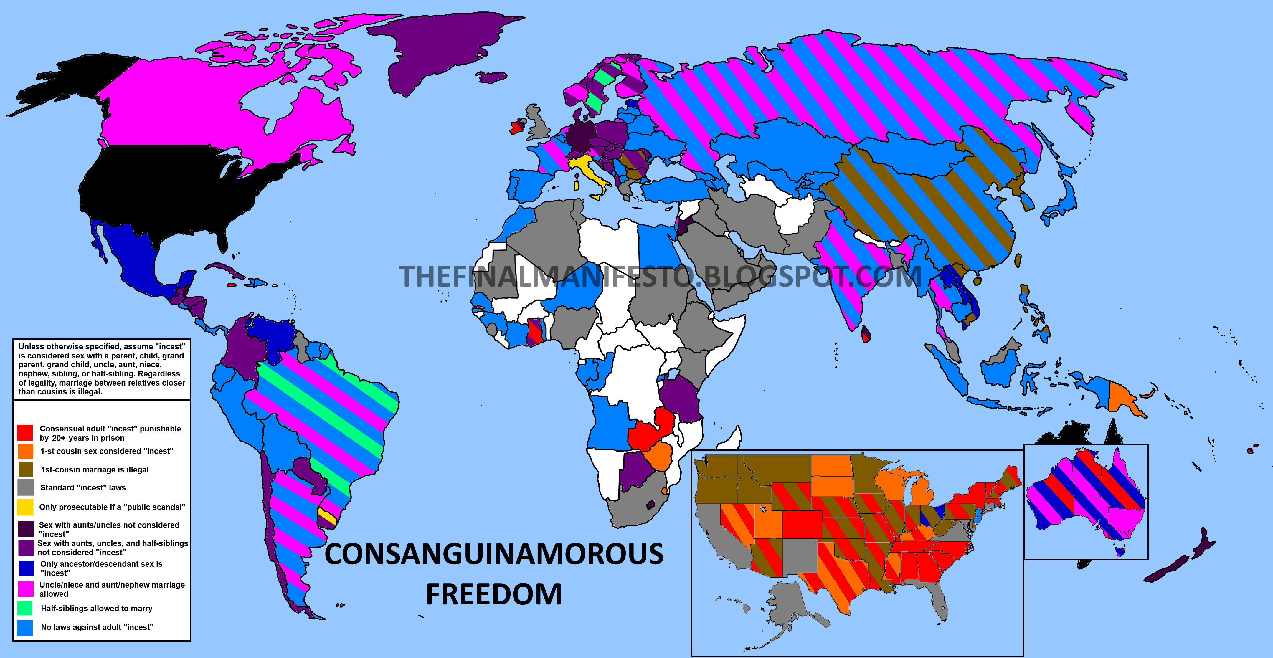 The Final Manifesto Global Map Of Consanguinamory Laws