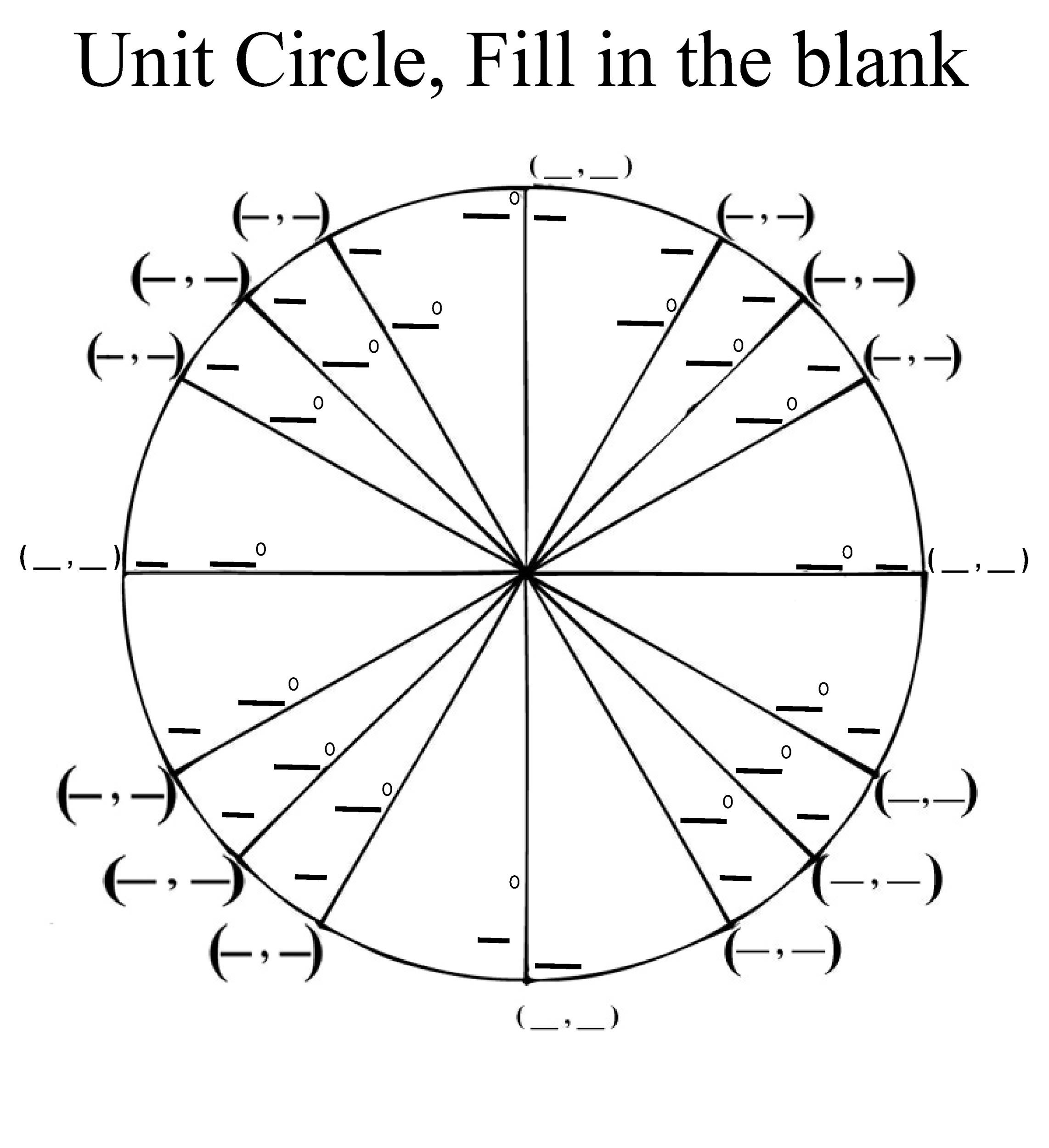 Unit Circle Worksheet With Answers