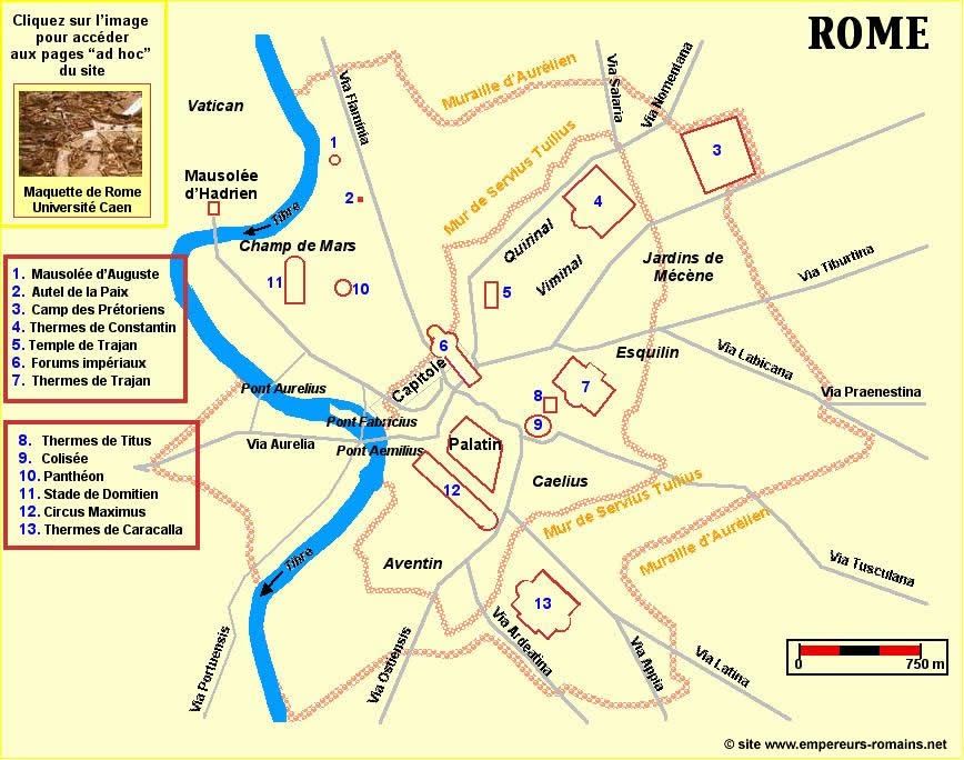 Carte Rome Antique Carte