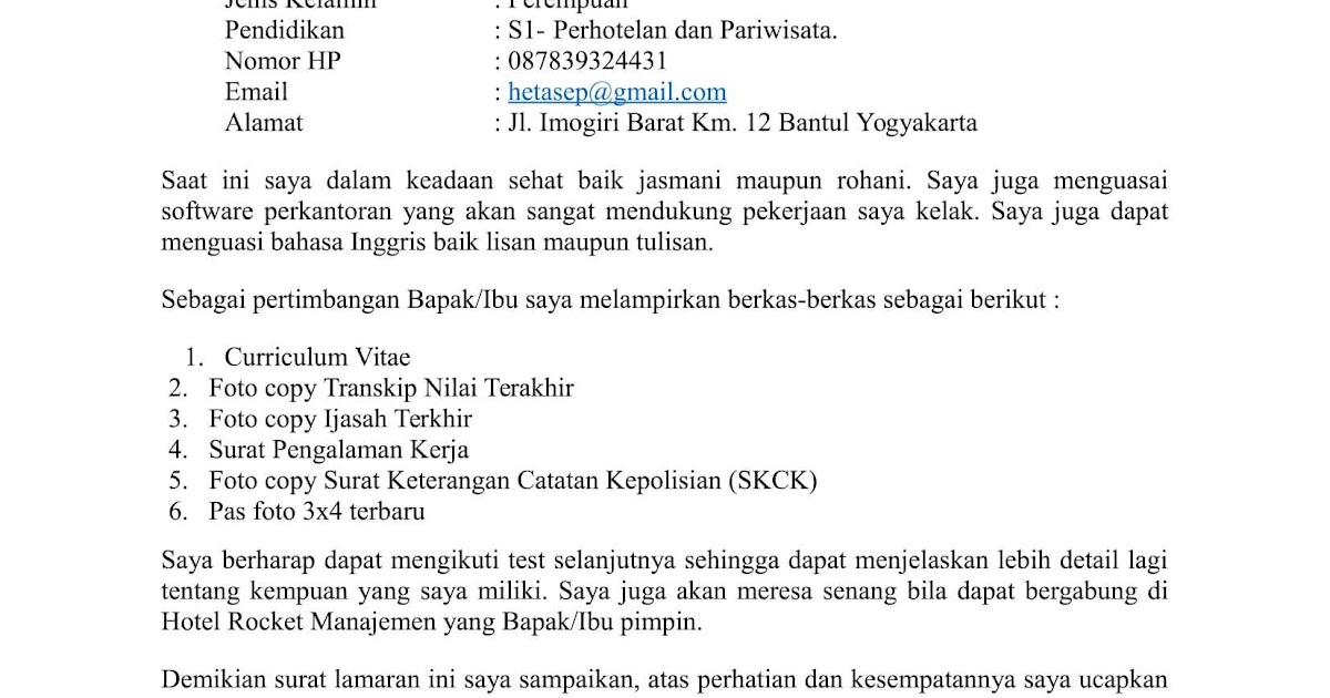 Contoh Surat Lamaran Kerja Apotek Kimia Farma Delinewstv