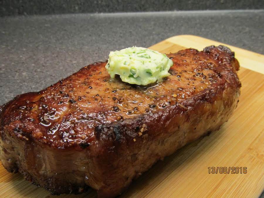 Classic Delmonico Steak With Herbed Butter Recipe Just A Pinch