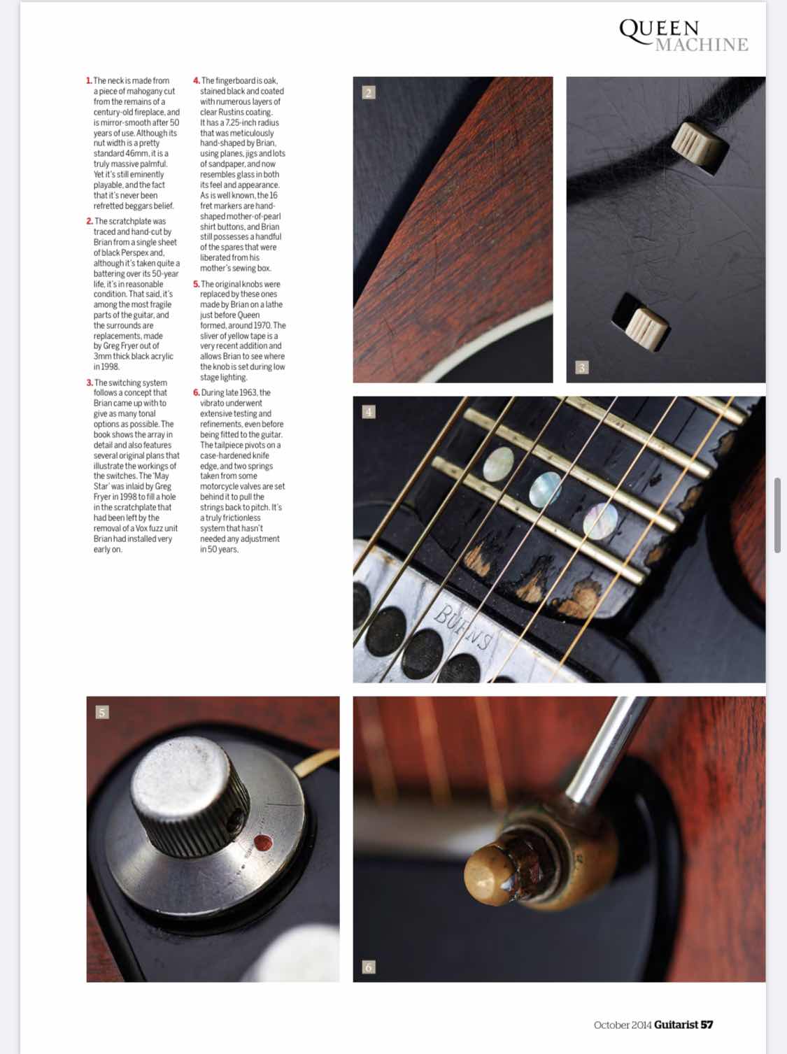 Queen Corner Brian May Red Special Guitarist Magazine 2014 Issue