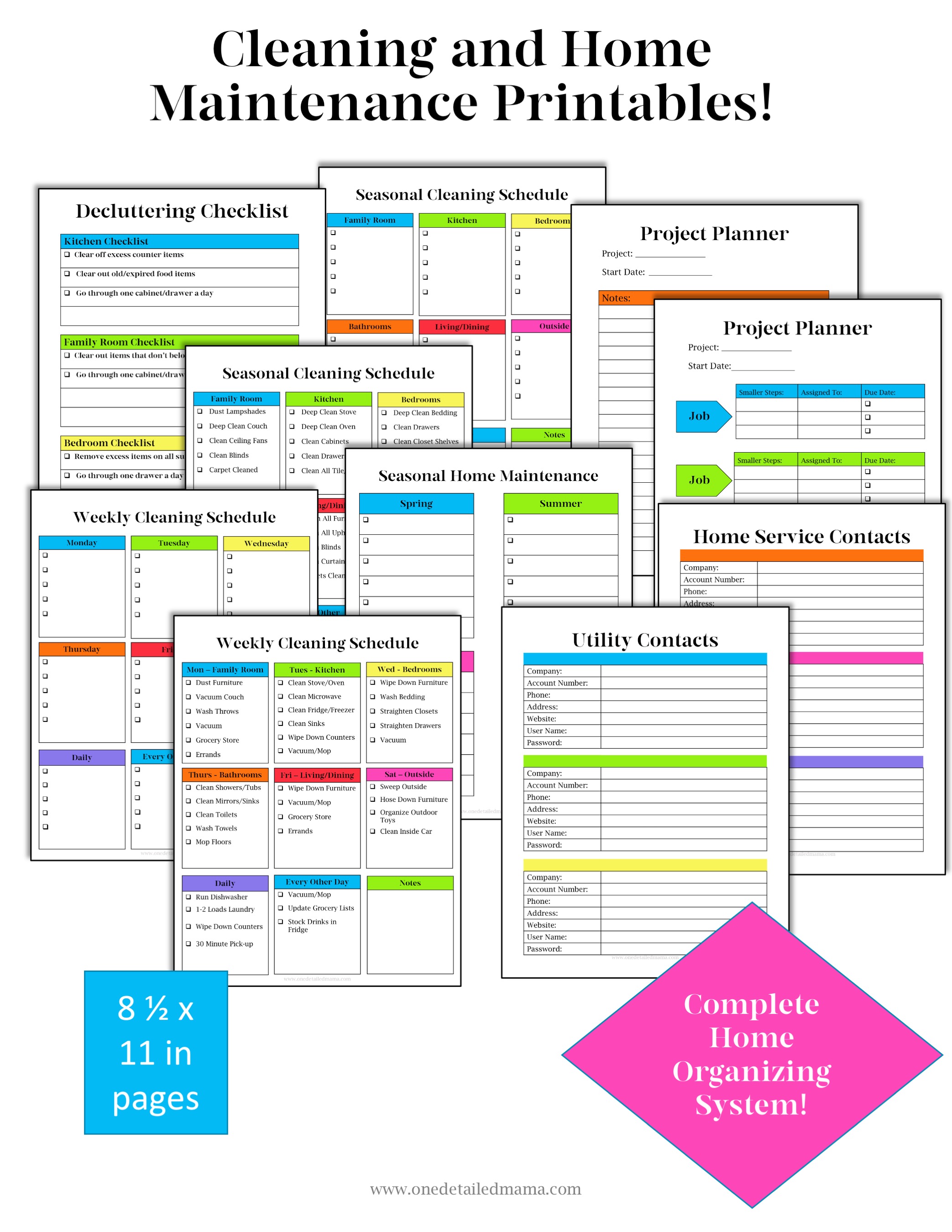 Home Management Binder Printables