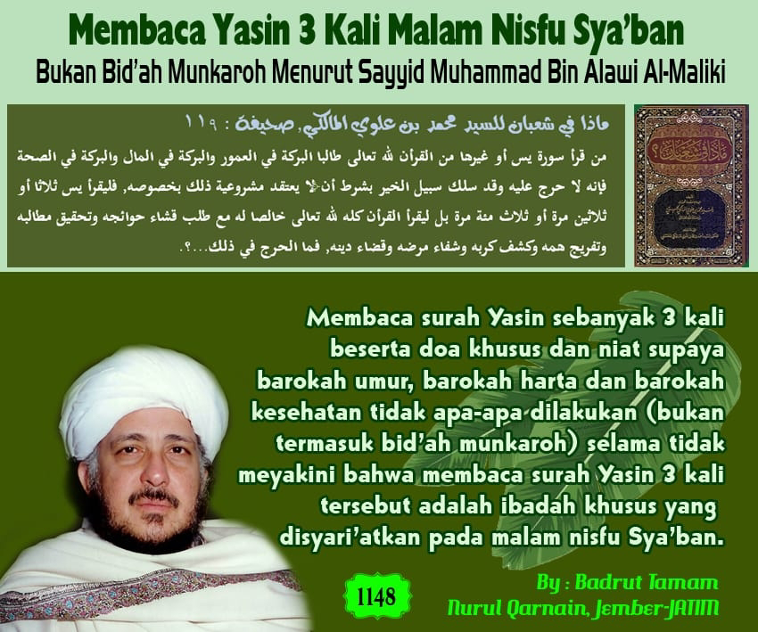 Membaca Yasin 3 Kali Malam Nisfu Syaban Bukan Bidah Munkaroh Menurut