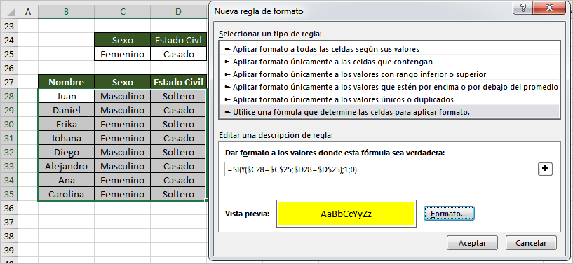 Ejemplos De Formato Condicional Con Formulas En Excel Dos O Varias