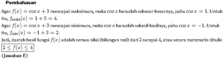 Soal Dan Pembahasan Fungsi Trigonometri