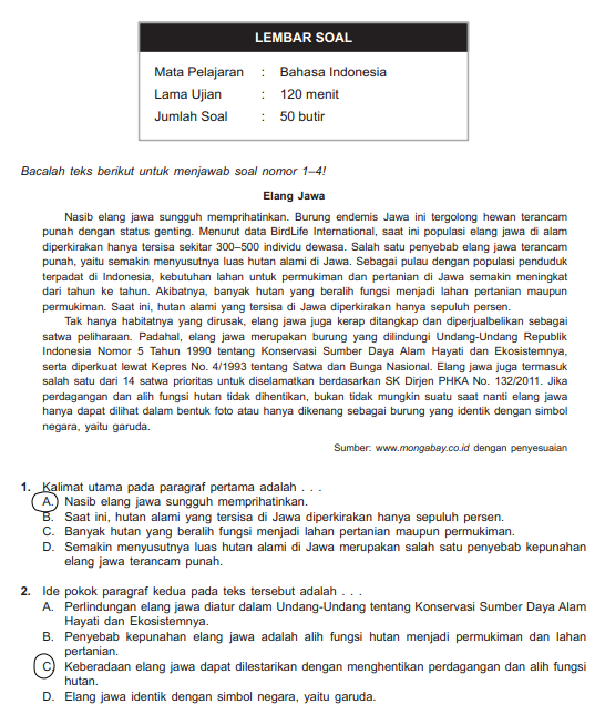 Contoh Soal Ukbi 2022 Adzka