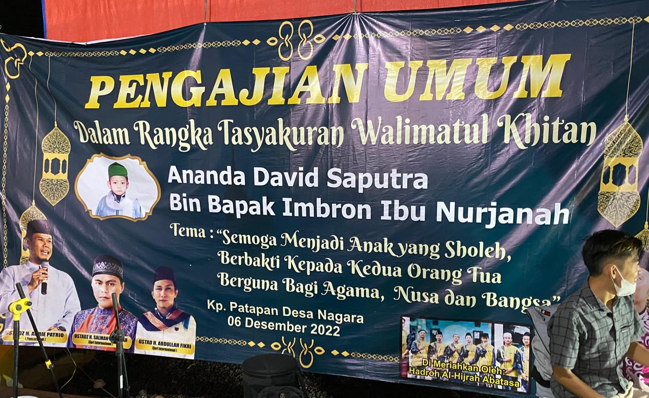 Walimatul Khitan Ananda David Saputra Putra Bapak Imron Ibu Nurjanah