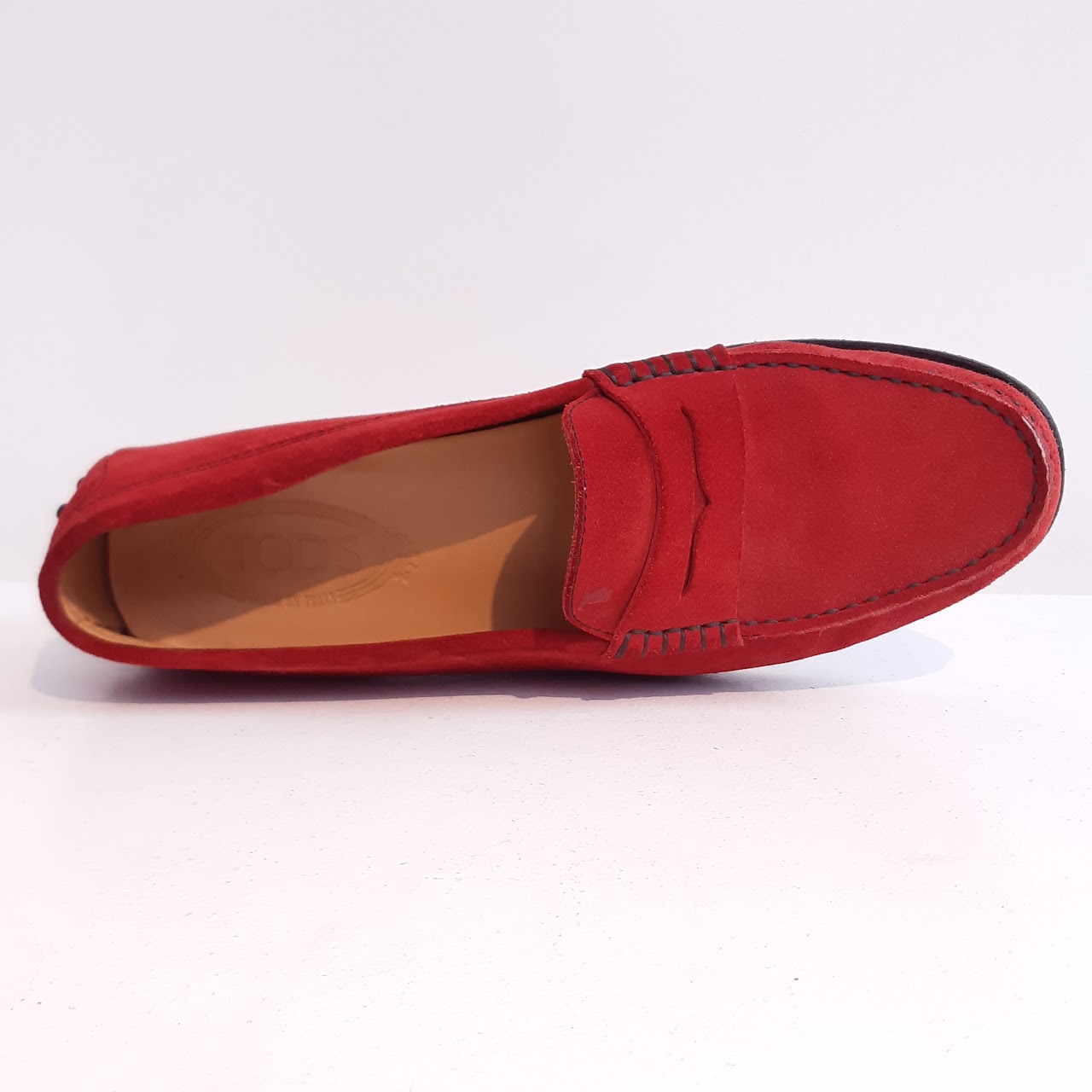 Tods Red Suede Driving Mocs