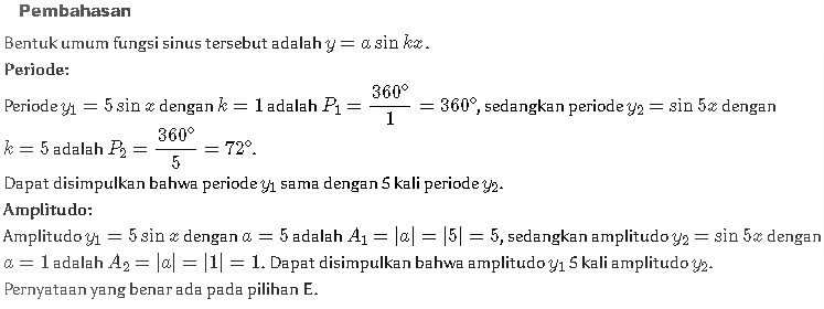 Soal Dan Pembahasan Fungsi Trigonometri