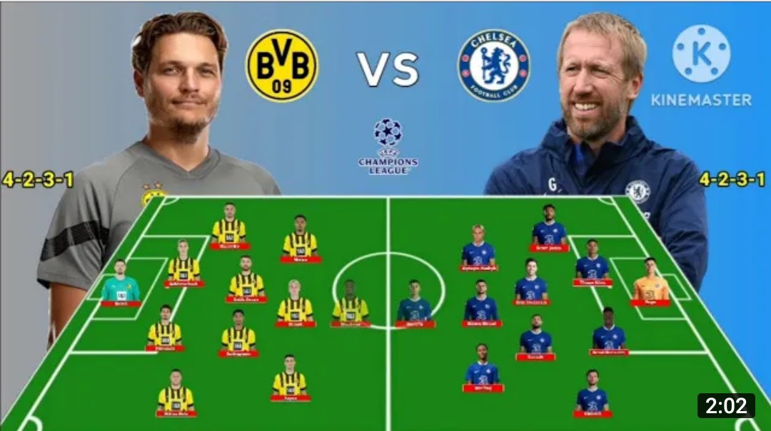 Predicted Lineup Up Borussia Dortmund Vs Chelsea Round Of 16 Uefa