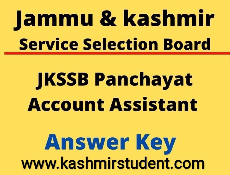 Jkssb Accounts Assistant Official Answer Keys 2020 All Series