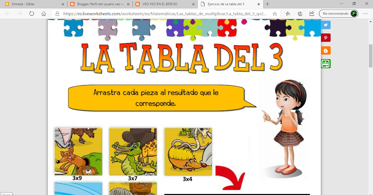 La Tabla Del 3 Para Niños Ejercicios Ejercicios Tablas C06