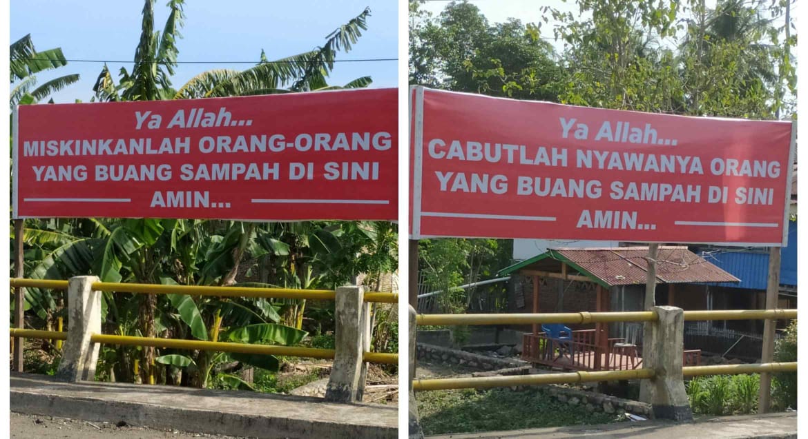 Viral Spanduk Larangan Buang Sampah