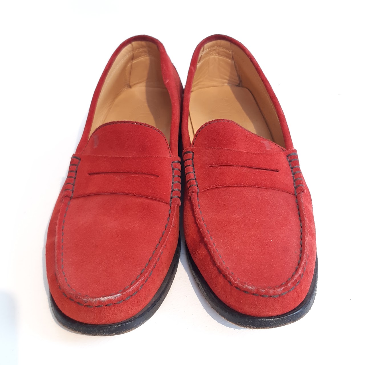 Tods Red Suede Driving Mocs