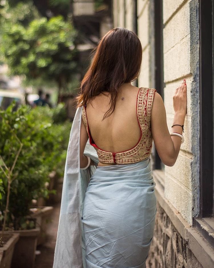 Desi Girls Hot Backless Blouse Design Collection Aunties Indian Women
