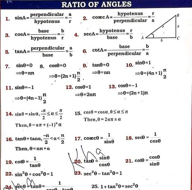 Trigonometry Formula Part 1