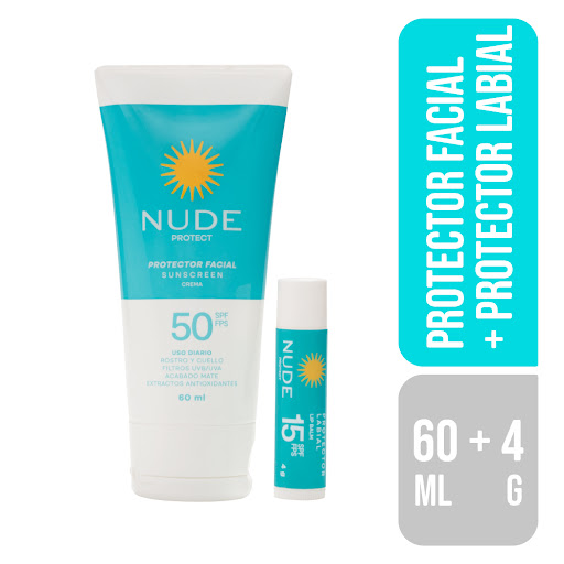 Protector Solar Spf50 Crema 60 Ml Protector Labial Nude X 4 Gr