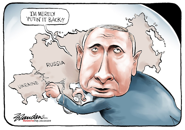 Cartoon Putin Ukraine Back