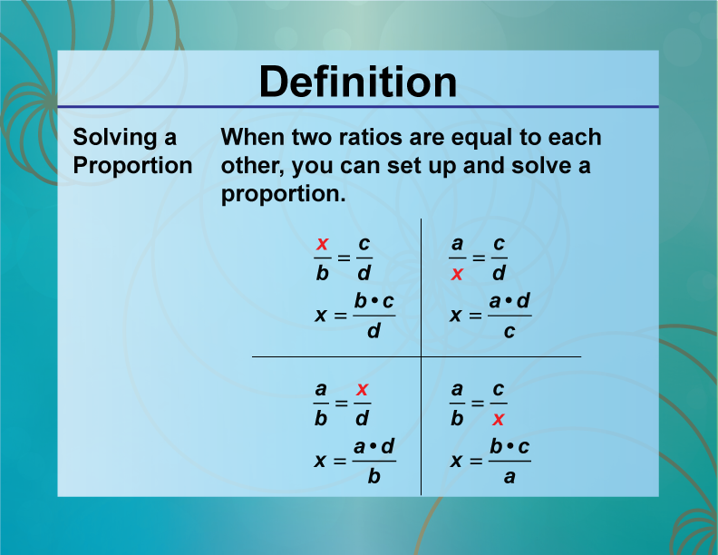 Definition Ratios Proportions And Percents Concepts The Constant Of