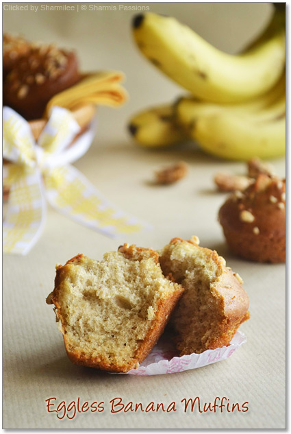 Eggless Banana Muffins Eggless Banana Nut Muffins Sharmis Passions