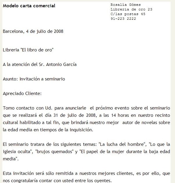 Plantilla Formato Carta Simple Thomas Rivera Ejemplo De Carta