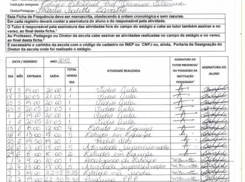 Modelo De Folha De Frequencia Escolar Vários Modelos