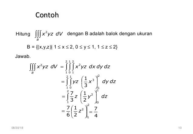 Soal Soal Integral Lipat Dua Materi Perkuliahan Matematika Materi Soal